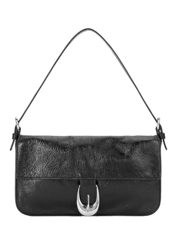 Staud Harlow Leather Shoulder Bag - Black