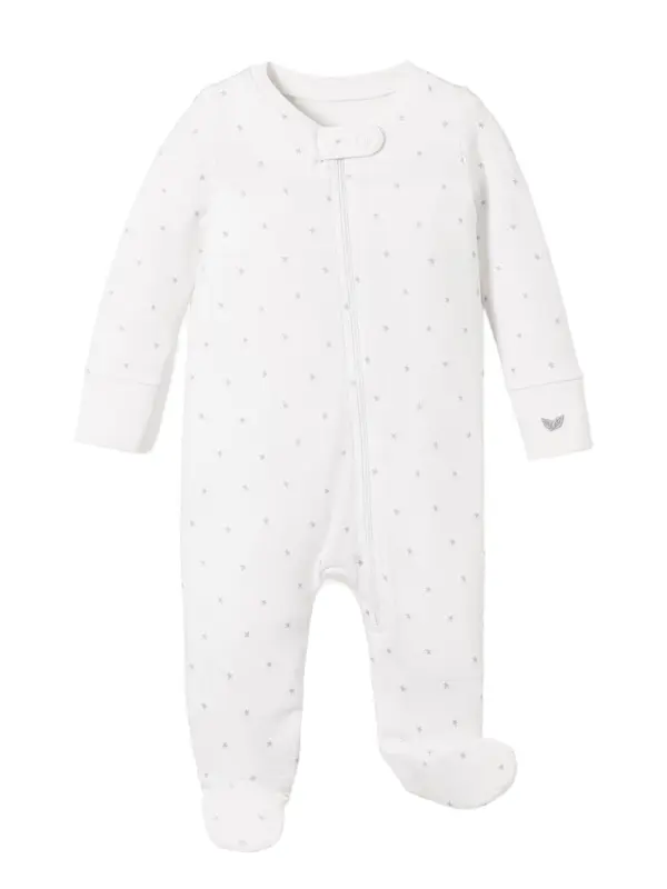 PETITE PLUME Pima Cotton Footie - White