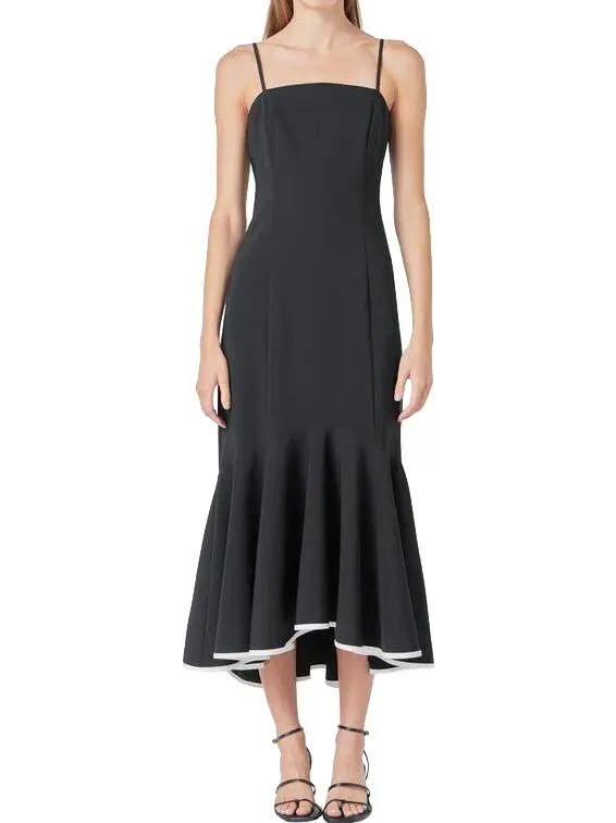 Endless Rose Flounce Hem Dress - Black