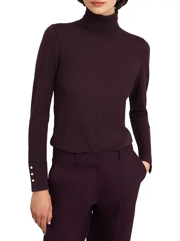 HOBBS LONDON Lara Roll Neck Sweater - Malbec