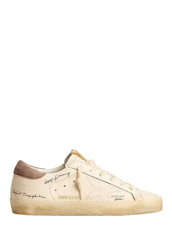GOLDEN GOOSE Super Star Almond Toe Doodle Sneakers - White/cinder