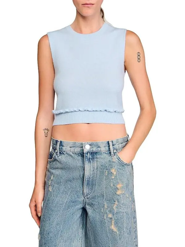 Sandro Emie Sleeveless Sweater - Sky Blue