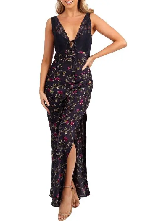 PETAL & PUP Cammy Floral Print Maxi Slipdress - Midnight Floral