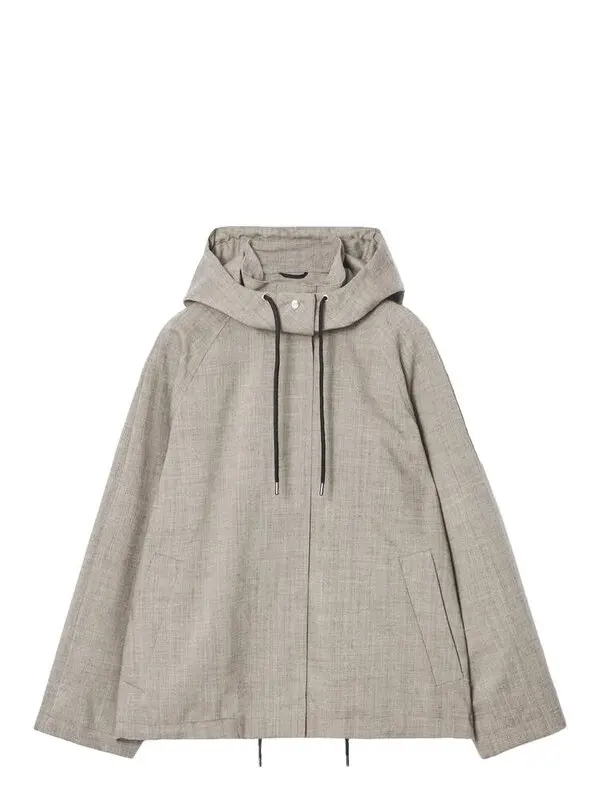Cos Hooded Wool Utility Jacket - Gray