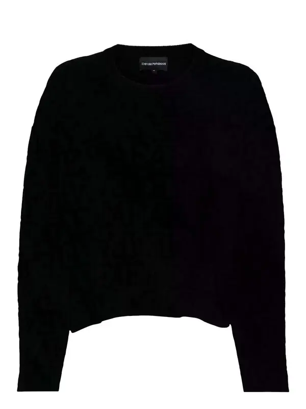 Emporio Armani Logo Pattern Jumper - Black
