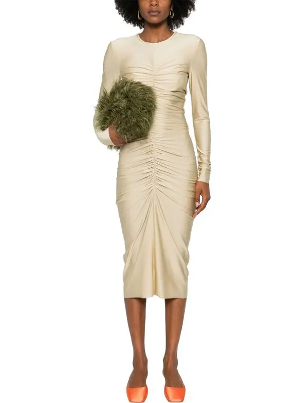 Philosophy Di Lorenzo Serafini Draped Midi Dress - Neutrals