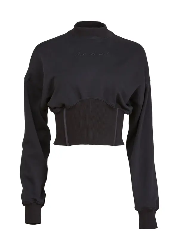 Fleur Du Mal Corset Sweater - Black