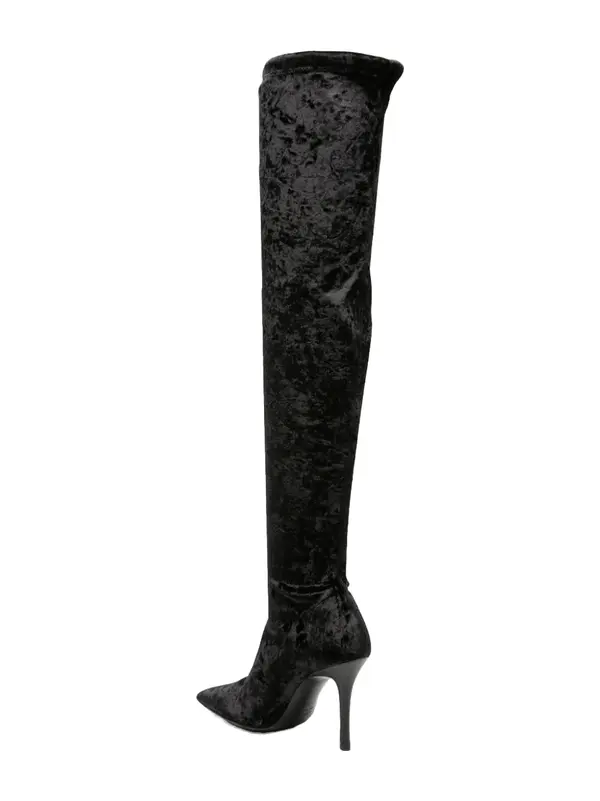 ARTEANA Over-the-knee Velvet Boots - Black