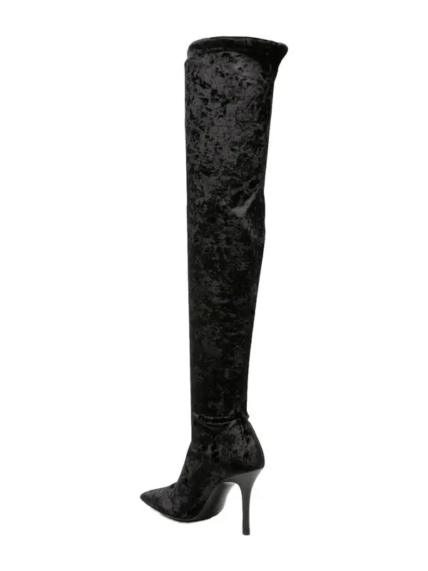 ARTEANA Over-the-knee Velvet Boots - Black