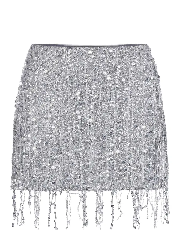 Elisabetta Franchi Sequin-embellished Mini Skirt - Silver