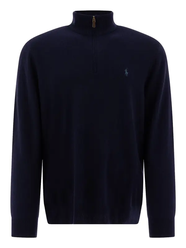 Ralph Lauren Pony Quarter-zip Sweater - Blue