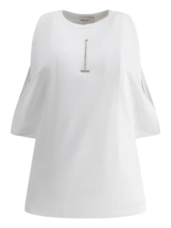 Alexander McQueen Ribbed Top - White