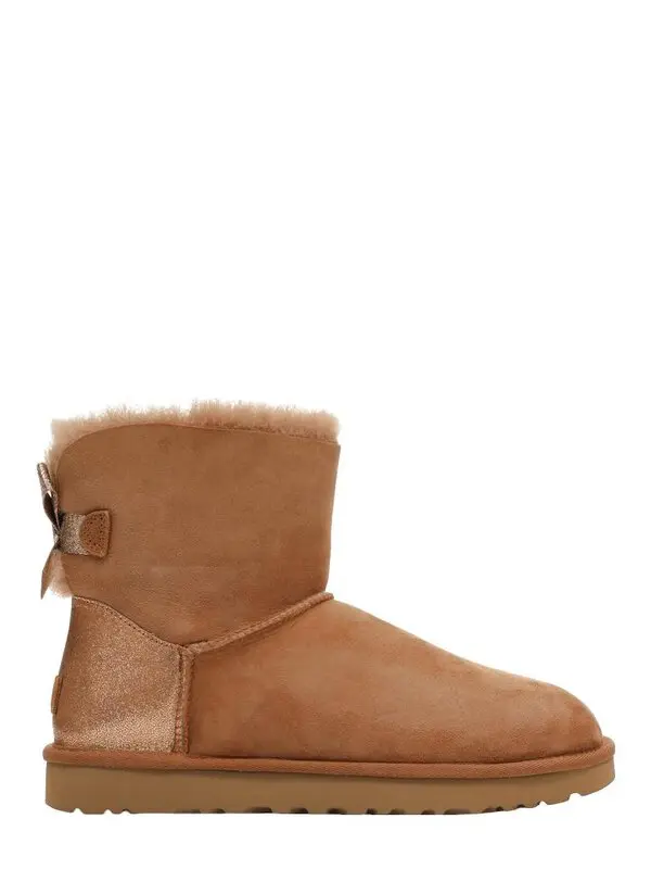 UGG Mini Bailey Bow Ankle Boots - Chestnut