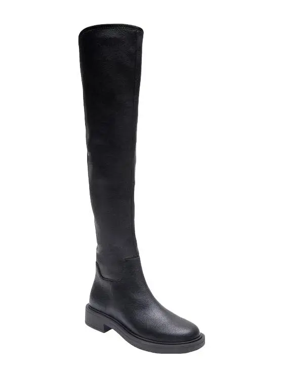 Aerosoles Golla Over-the-knee Boots - Black Pebbled Faux Leather