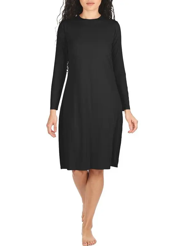 MEMOI Bonded Long Sleeve Slip - Black