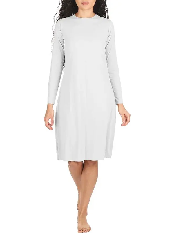 MEMOI Bonded Long Sleeve Slip - White