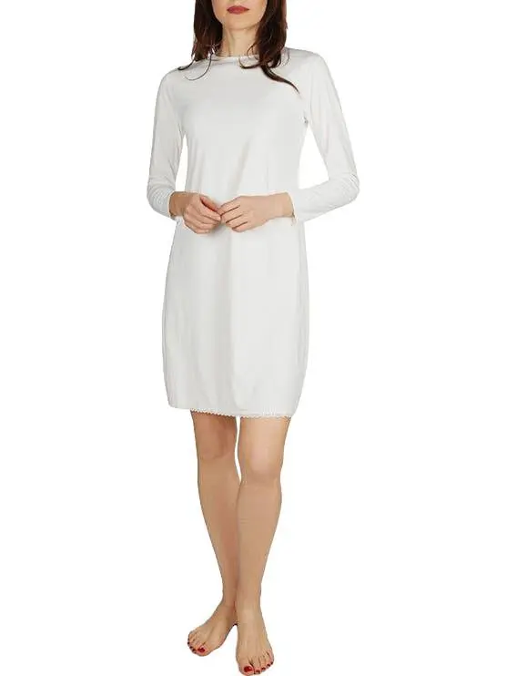 MEMOI Bonded Long Sleeve Slip - White