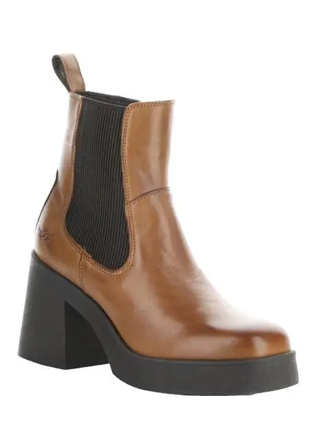 BOS. & CO. Veil Waterproof Platform Bootie - Rich Tan/ Dark Brown