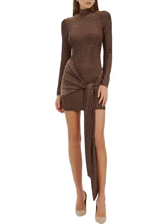 Bardot Seraphina Metallic Minidress - Bronze