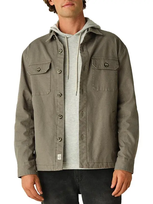 FAIR HARBOR Montauk Stretch Cotton Twill Shirt Jacket - Olive