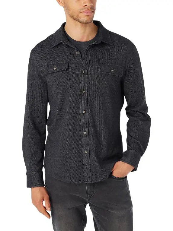 FAIR HARBOR Dunewood Stretch Flannel Button-up Shirt - Black Twill