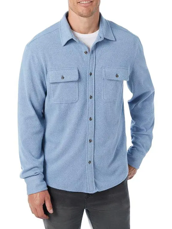 FAIR HARBOR Dunewood Stretch Flannel Button-up Shirt - Maritime Twill