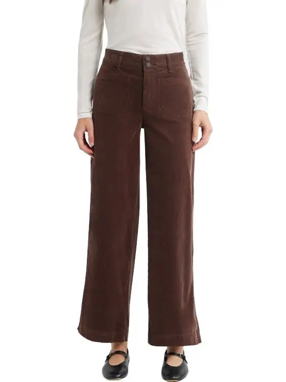Wit & Wisdom Wide Leg Corduroy Pants - Cold Brew