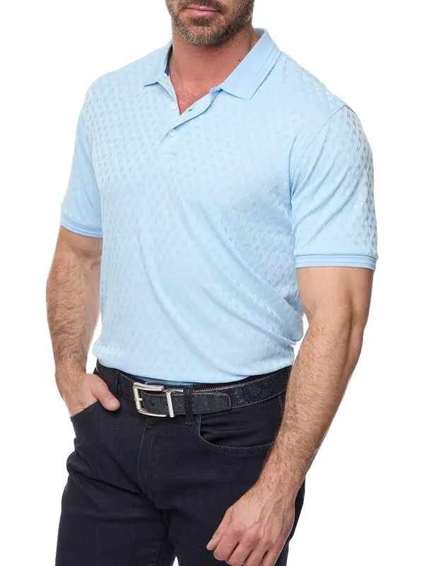 Robert Graham Elias Basket Weave Polo - Light Blue