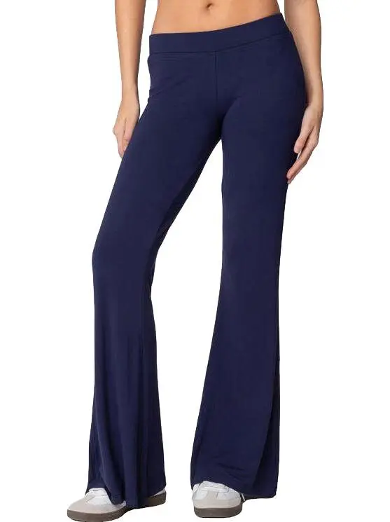 EDIKTED Flared Pants - Navy