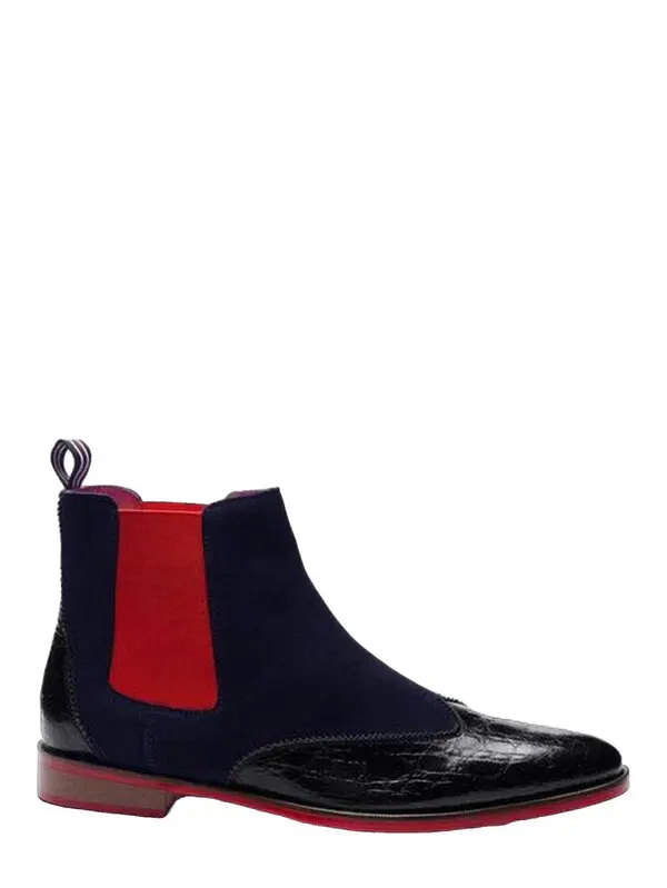CARLOS BY CARLOS SANTANA Mantra Chelsea Boot - Blue Leather/suede