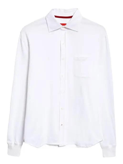 Isaia The Hybrid Cotton Piqué Button-up Shirt - White
