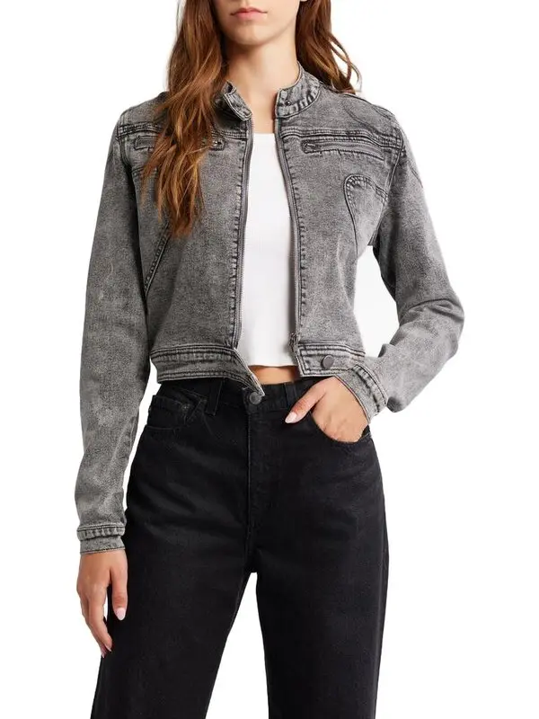 PTCL Denim Moto Jacket - Grey