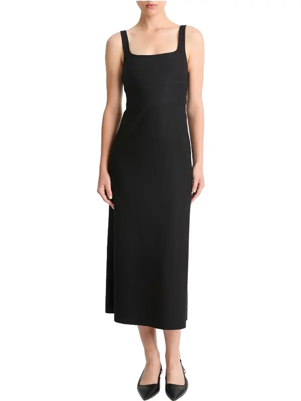 Vince Italian Wool-blend Column Dress - Black