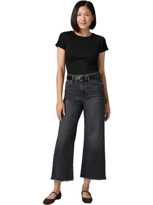 Paige Anessa Wide Leg Jean - Black