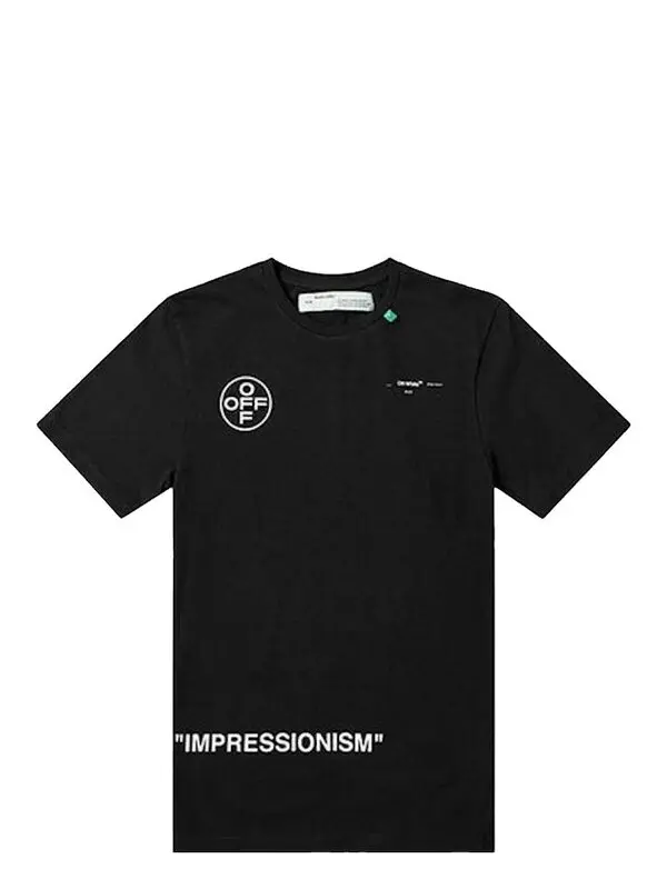 Off-White Stencil Short Sleeve Over Tee Shirt - Black