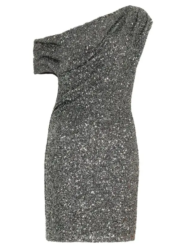 Significant Other Beau Off-the-shoulder Sequined Mini Dress - Grey
