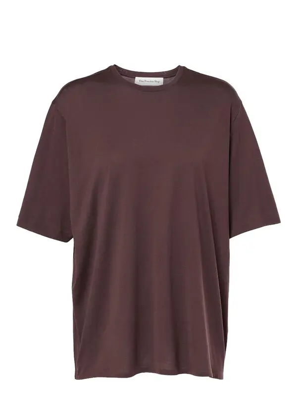 THE FRANKIE SHOP Harper Cotton Jersey T-shirt - Brown
