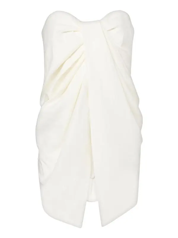 Tove Tuiren Draped Linen And Cotton-blend Top - White