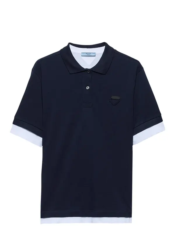 Prada Cotton Piqué Polo Shirt - Blue