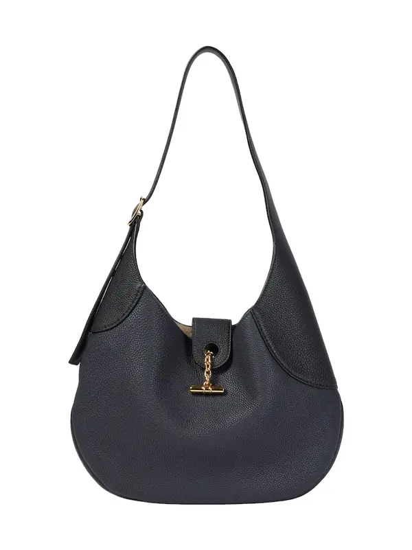 Loro Piana Bobbin Medium Leather Shoulder Bag - Blue