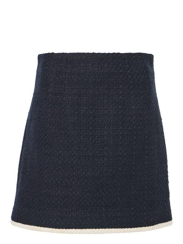 Veronica Beard Roman Tweed Miniskirt - Blue