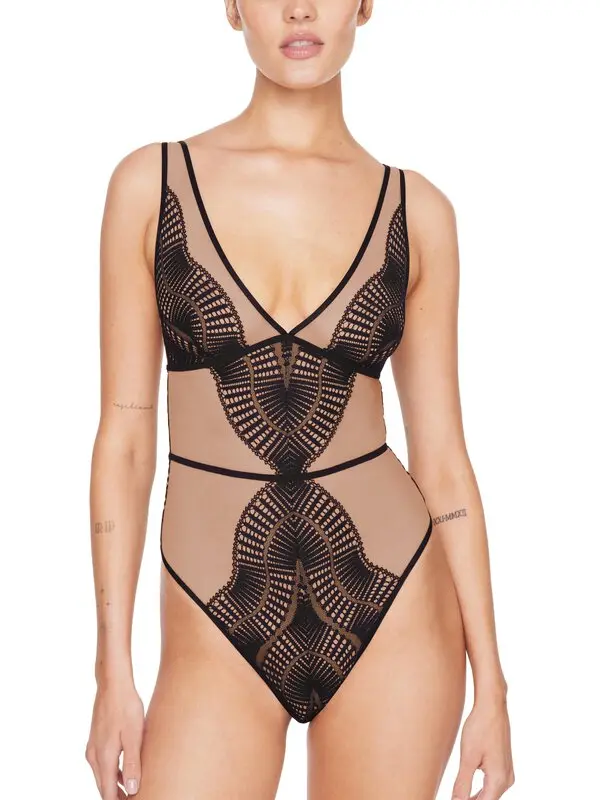 THIRDLOVE Fleur Lace Unlined Bodysuit - Black