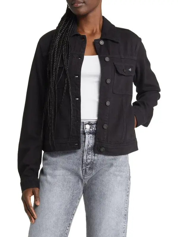 HIDDEN JEANS Fitted Denim Trucker Jacket - Black