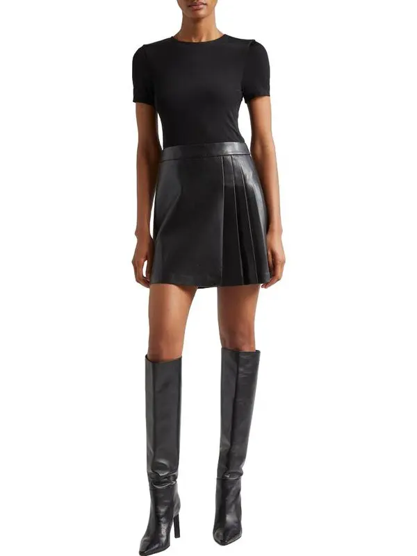 Alice + Olivia Chara Mixed Media Minidress - Black