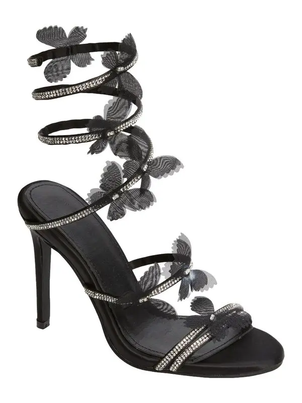 AZALEA WANG Aryana Strappy Stiletto Sandal - Black
