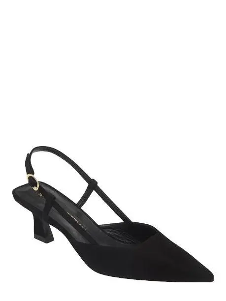 STUART WEITZMAN Vinnie 50 Slingback Pump - Black Suede