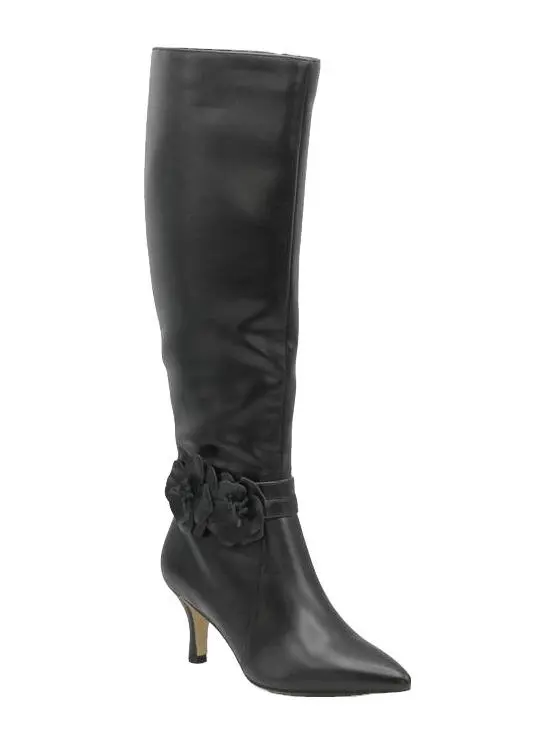 Charles By Charles David Albee Floral Knee High Boots - Black
