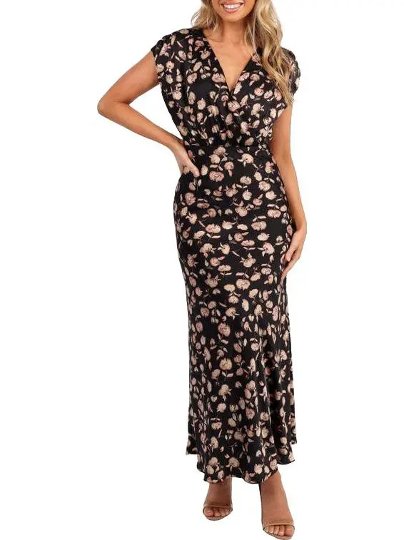 PETAL & PUP Amarlee Floral Maxi Dress - Black Floral