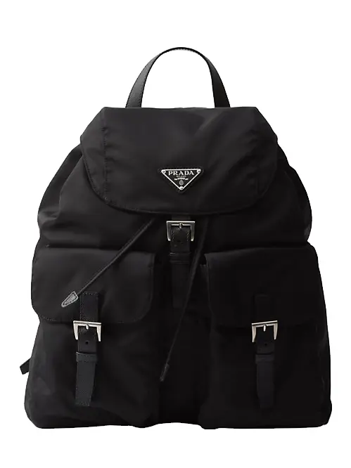 Prada Logo-plaque Polyamide Backpack - Black