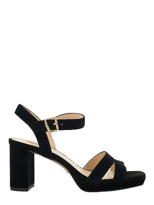 DUNE Suede Heeled Sandals - Black Suede